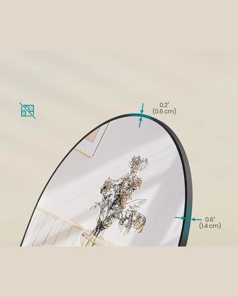 Volně stojící zrcadlo Bleer 160 cm černé