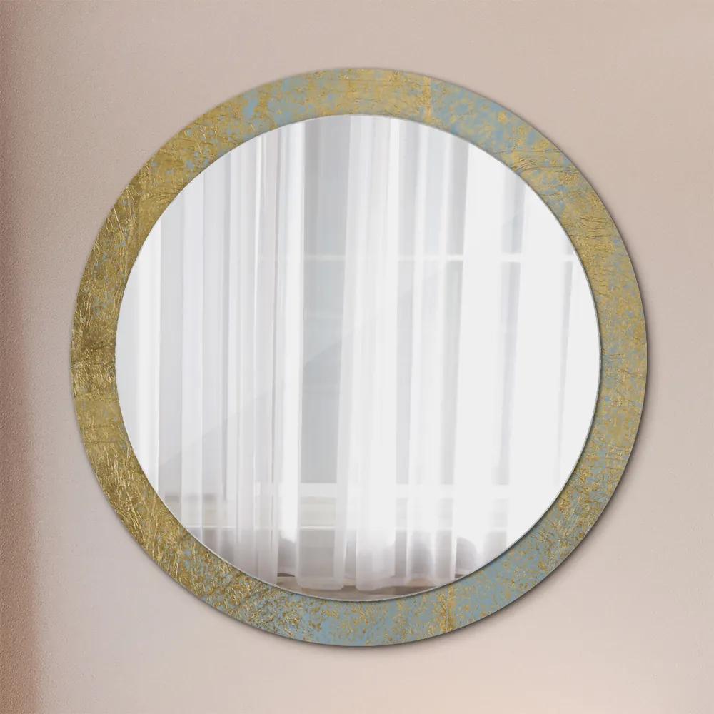 Kulaté dekorativní zrcadlo Textura zlatého filmu fi 90 cm