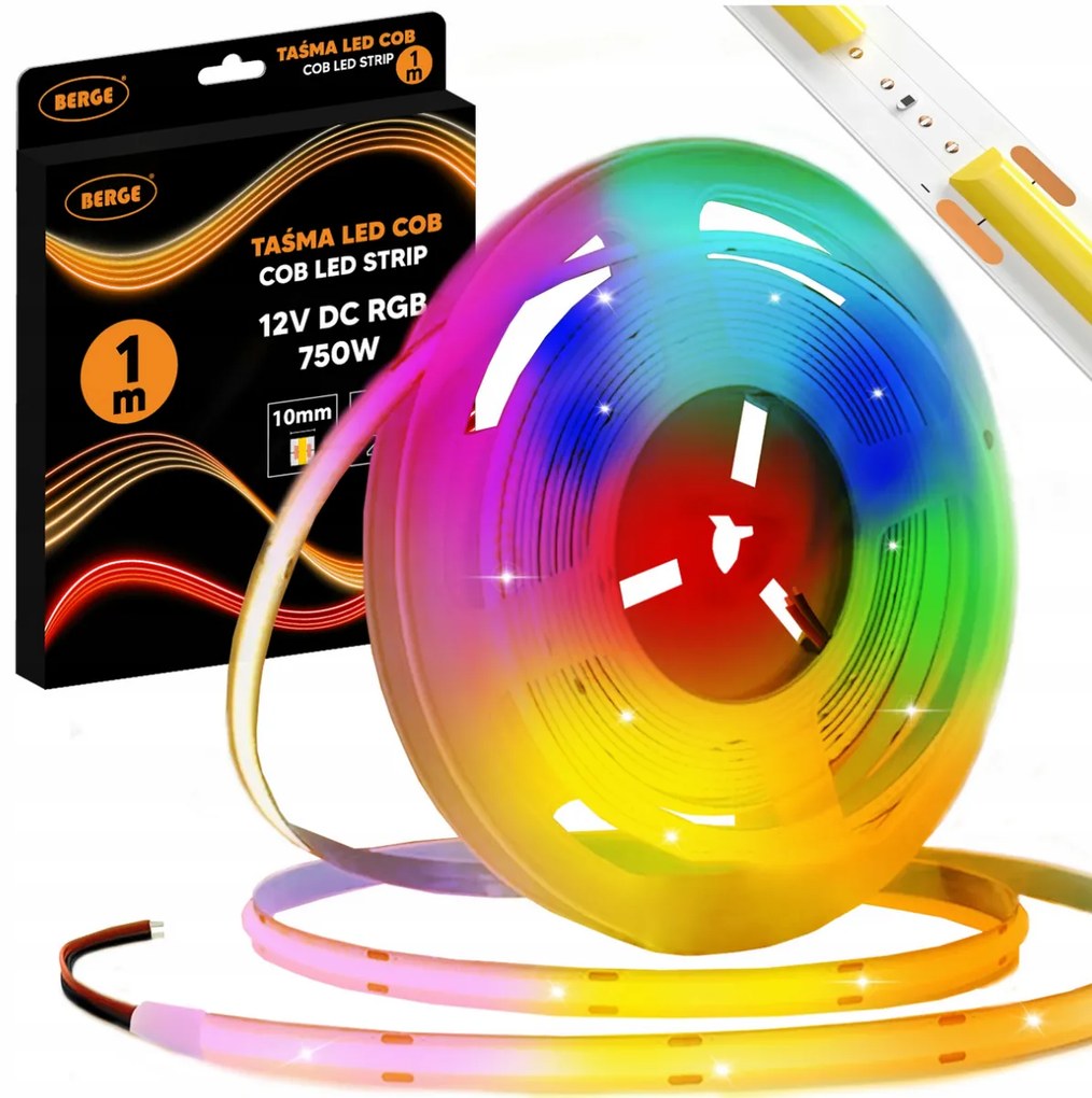 BERGE LED pásek RGB Neon COB 12V - 450D - 15W/m - IP20 - 1m