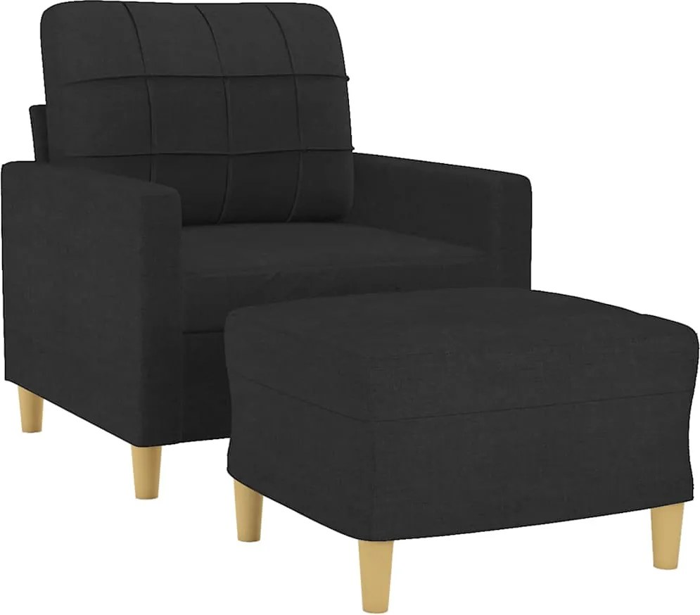 Křeslo s podnožkou černé 60 cm textil 3200997
