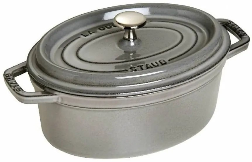 Staub Oválný litinový hrnec s poklicí Cocotte, grafitově šedá, 29 cm / 4,2 l 1102918