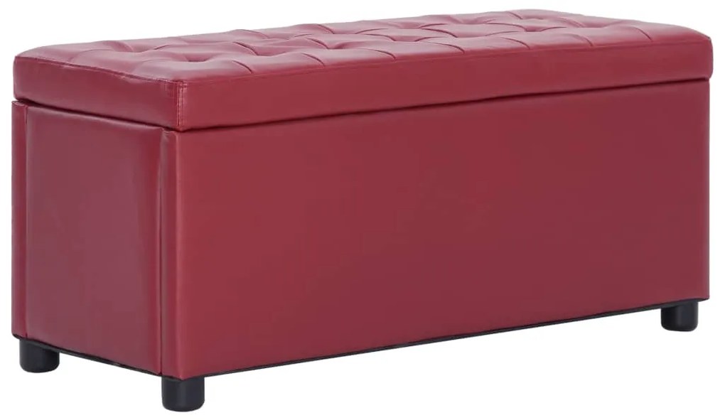 Taburet s úložným prostorem 87,5 cm vínový umělá kůže 281374