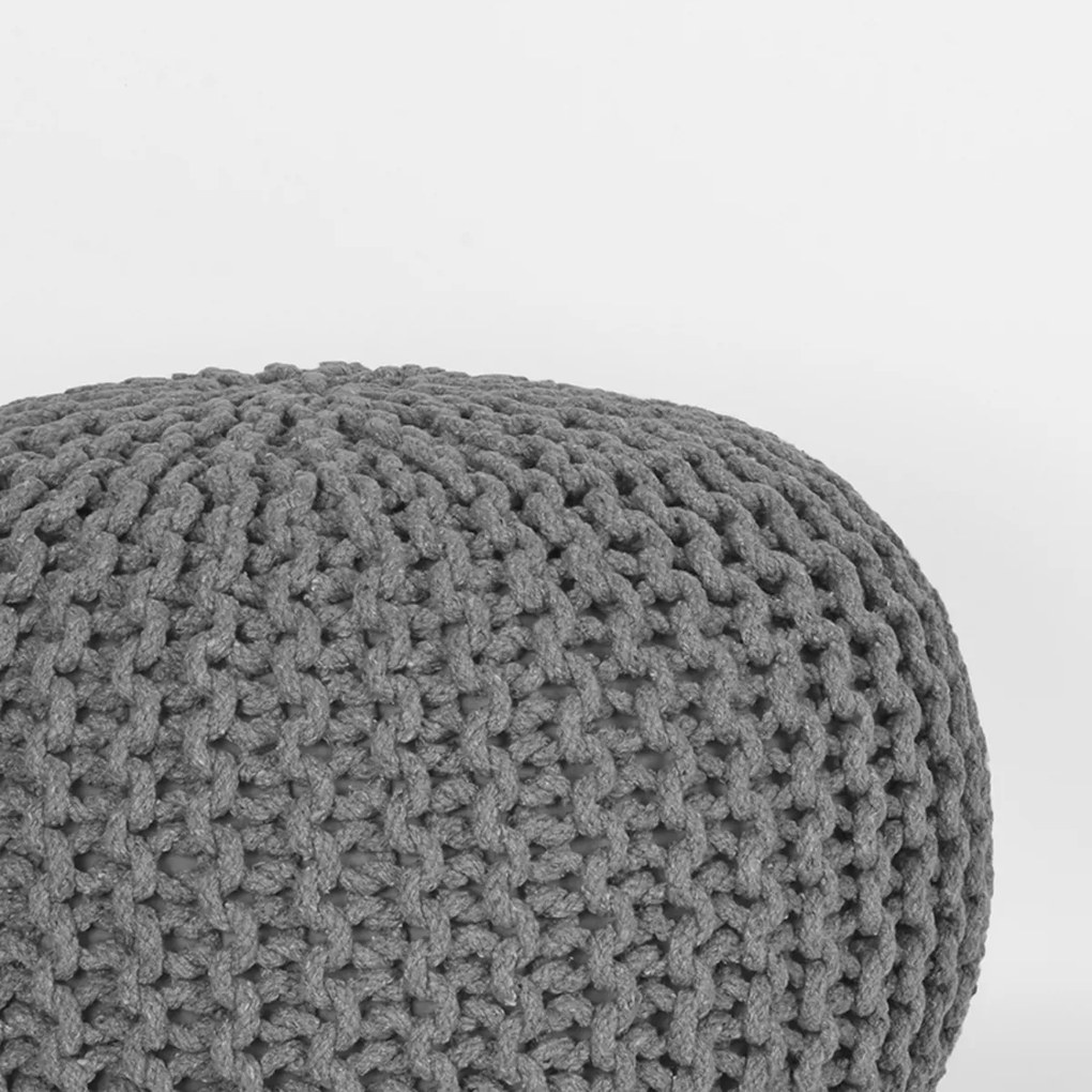 LABEL51 Pletený puf GEBREID tmavě šedý M Color: Dark grey SH-24.048