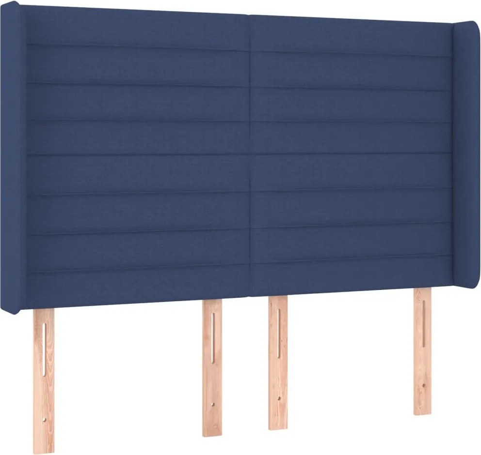 Box spring postel s matrací a LED modrá 140x200 cm textil 3138963