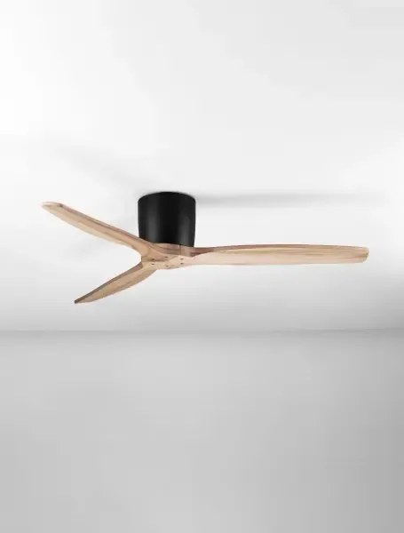 LED černo-dřevěné designové stropní svítidlo Ninemia s dálkovým ovládáním