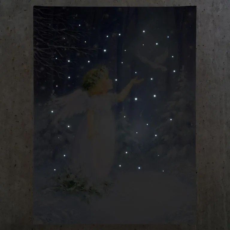 Nexos  86791 Nástěnná malba anděl strážný, 40 LED, 30 x 40 cm
