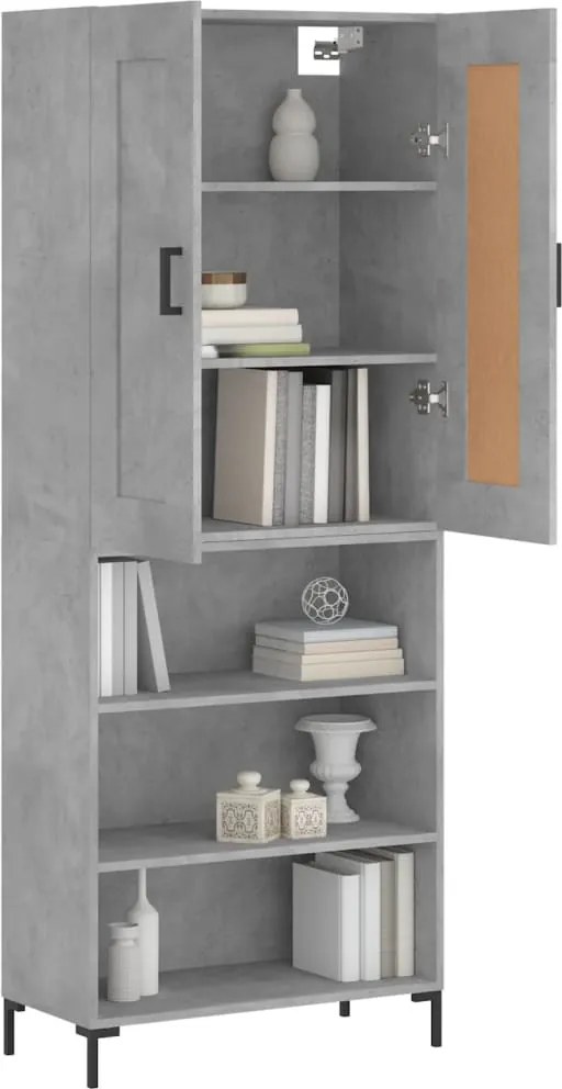 Skříň highboard betonově šedá 69,5x34x180 cm kompozitní dřevo 3200069