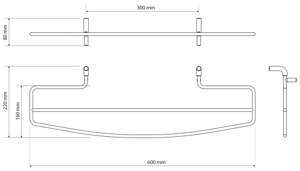 Sapho Sušák ručníků na otopná tělesa 214x600mm, bílá 1306-09B