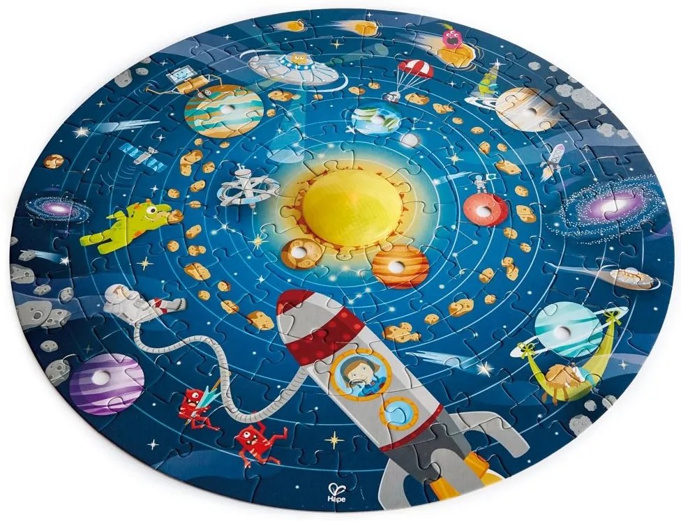 Puzzle hape dětské puzzle - sluneční soustava led