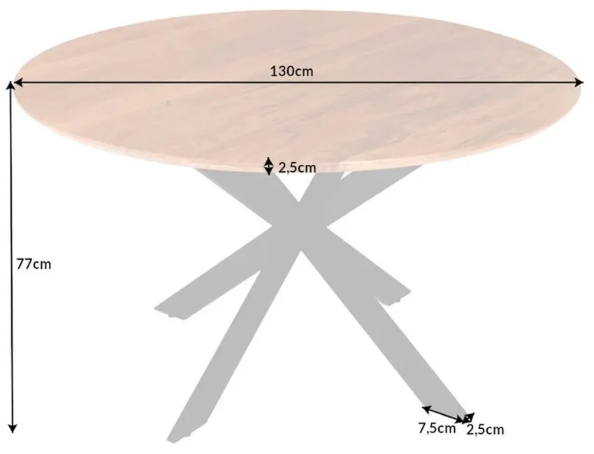 Massive home | Kulatý jídelní stůl WILD GALAXIE 130 CM masiv akácie