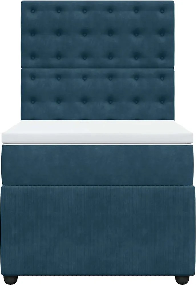 Box spring postel s matrací modrá 90 x 190 cm samet 3294530
