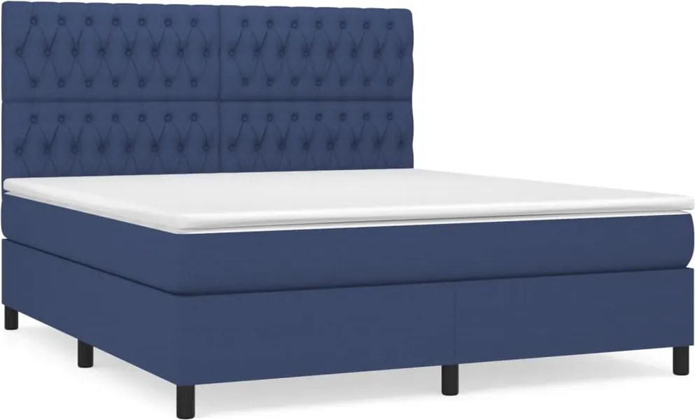 Box spring postel s matrací modrá 180x200 cm textil 3142039