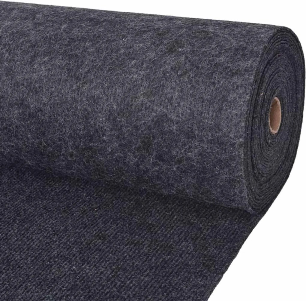 Koberec Antracitová 1,2 x 10 m Polyester 331334