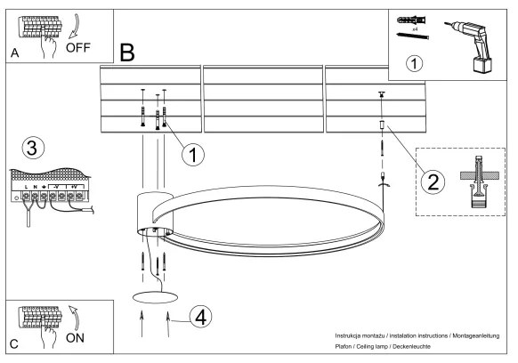 Thoro TH.224 - LED Stropní svítidlo RIO LED/50W/230V CRI90 3000K pr. 78 cm zlatá
