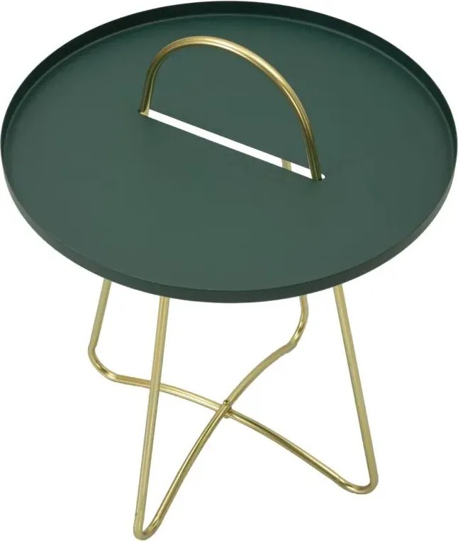 Odkládací stolek Grent 45 cm zlatý/zelený