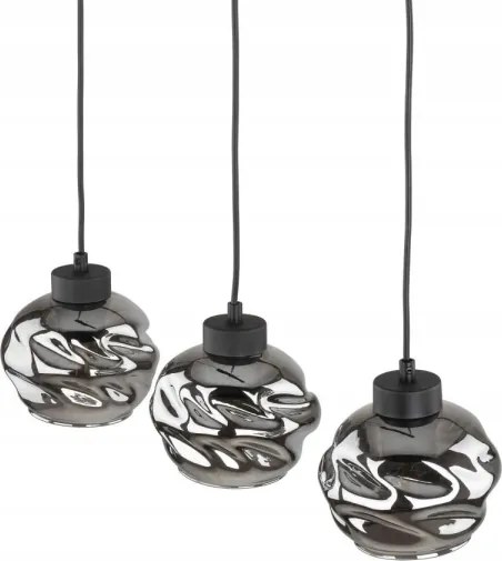 LED Lustr na lanku ZULIA 3xE27/15W/230V černá/kouřová černá