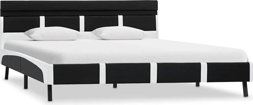 Rám postele s LED světlem černý umělá kůže 140 x 200 cm 280304