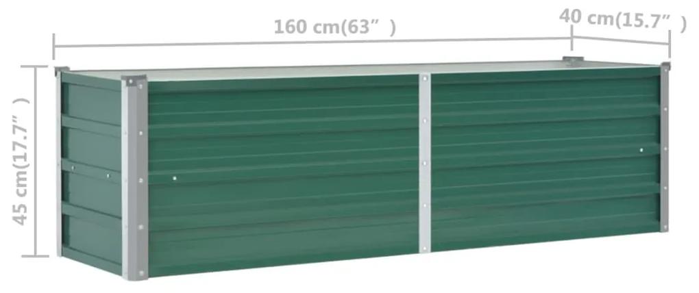 Vyvýšený záhon pozinkovaná ocel 160 x 40 x 45 cm zelený - Default Title
