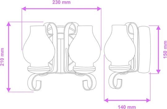 BRILAGI - Nástěnné svítidlo ROATA APLICA 2xE14/40W/230V buk/ořech