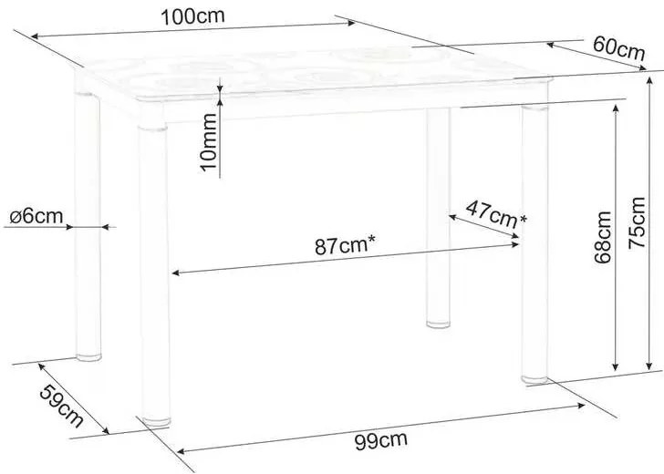 Jídelní stůl Damar W 100 x 60 cm, dub artisan / černá