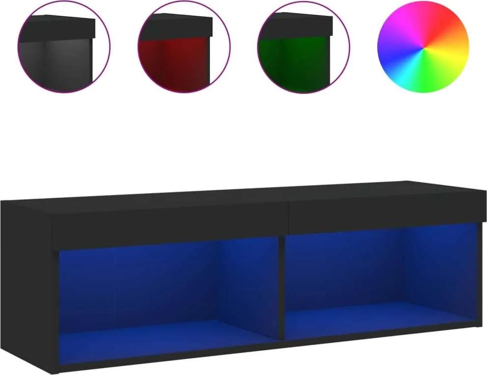 vidaXL TV skříňka s LED osvětlením 100 x 30 x 30 cm [837157] Barva: Černá