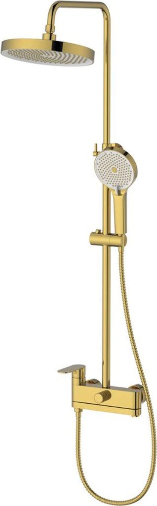 Sapho - Sprchový set s baterií, průměr 26 cm, 2 proudy, matná zlatá CF139GB