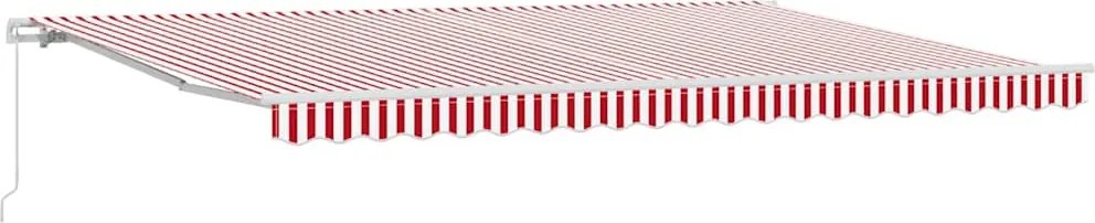 Stahovací markýza Červená a Bílá 500 x 300 x 165 cm 3331261