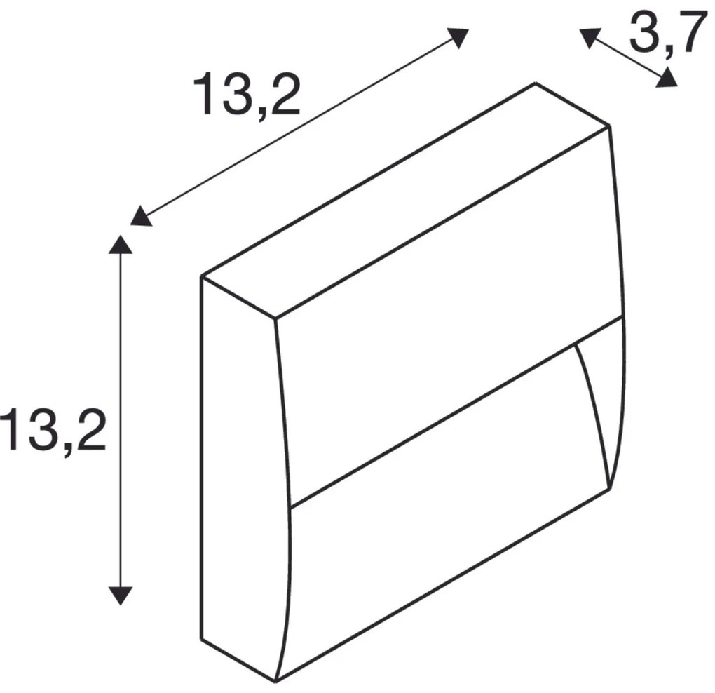 SLV Downunder Out, venkovní svítidlo na stěnu, LED 4,5W 3000K, antracid, rozměr 13,2x13,2cm, IP65