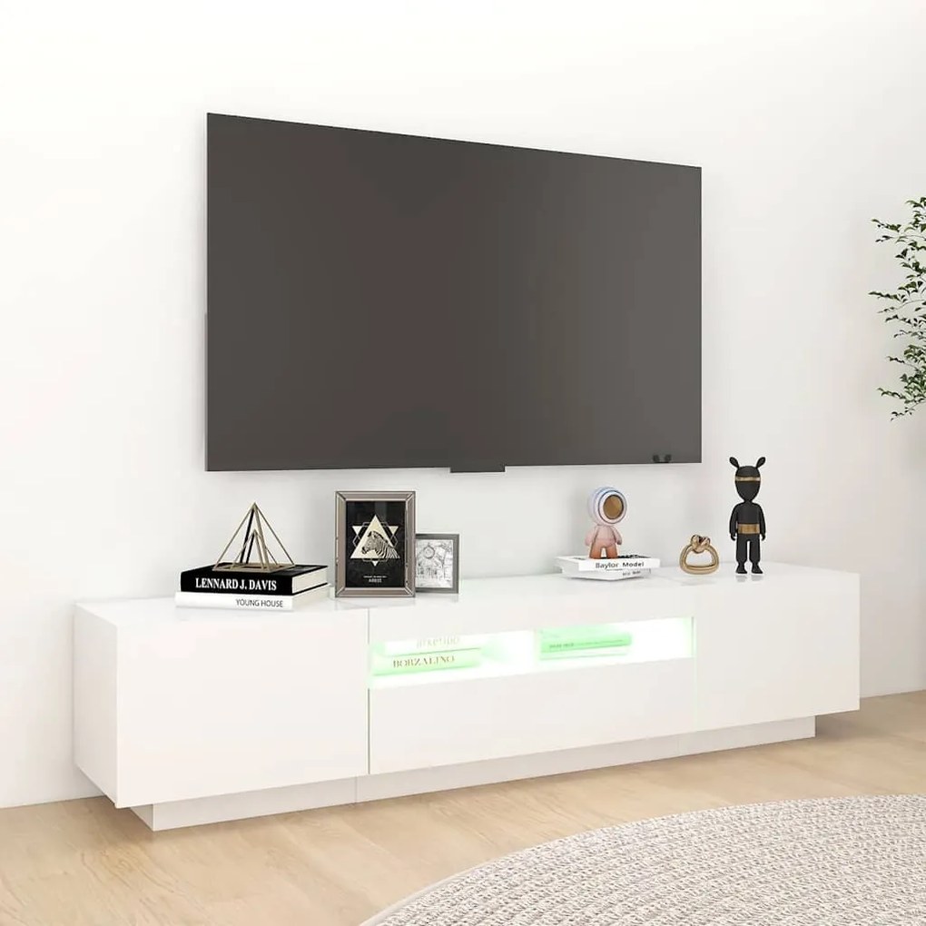 TV skříňka s LED osvětlením bílá 180 x 35 x 40 cm 3081897