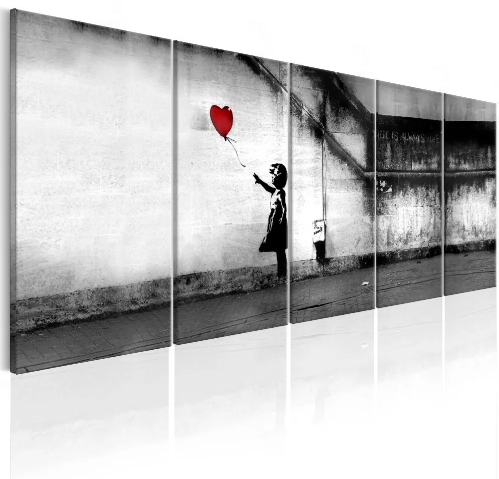 Obraz na plátně Bimago - Banksy: Runaway Balloon 225x90 cm