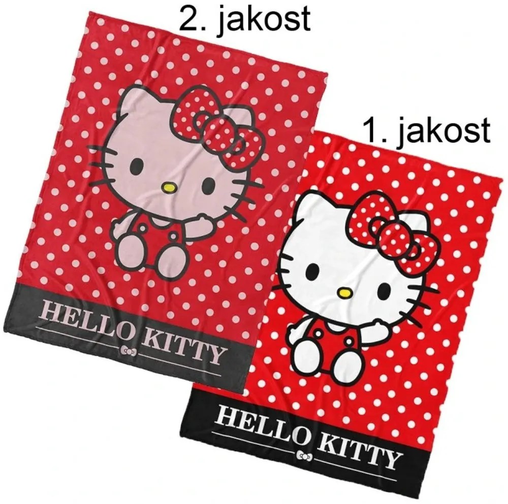 Velká coral fleece deka Hello Kitty - 150 x 200 cm - 2. jakost