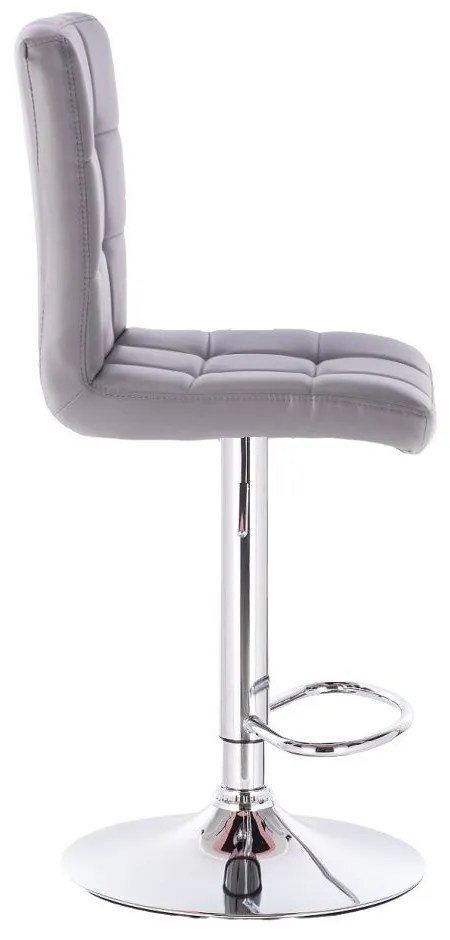 LuxuryForm DESIGN Barová židle TOLEDO na stříbrné kulaté podstavě - šedá
