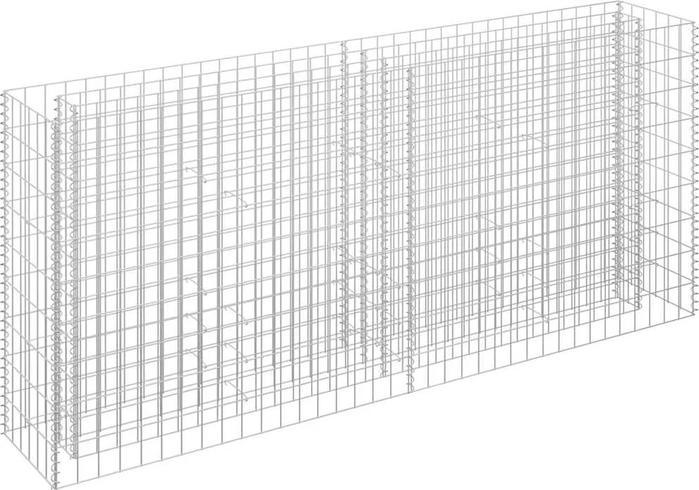 Gabionový vyvýšený záhon pozinkovaná ocel 180 x 30 x 90 cm 145635