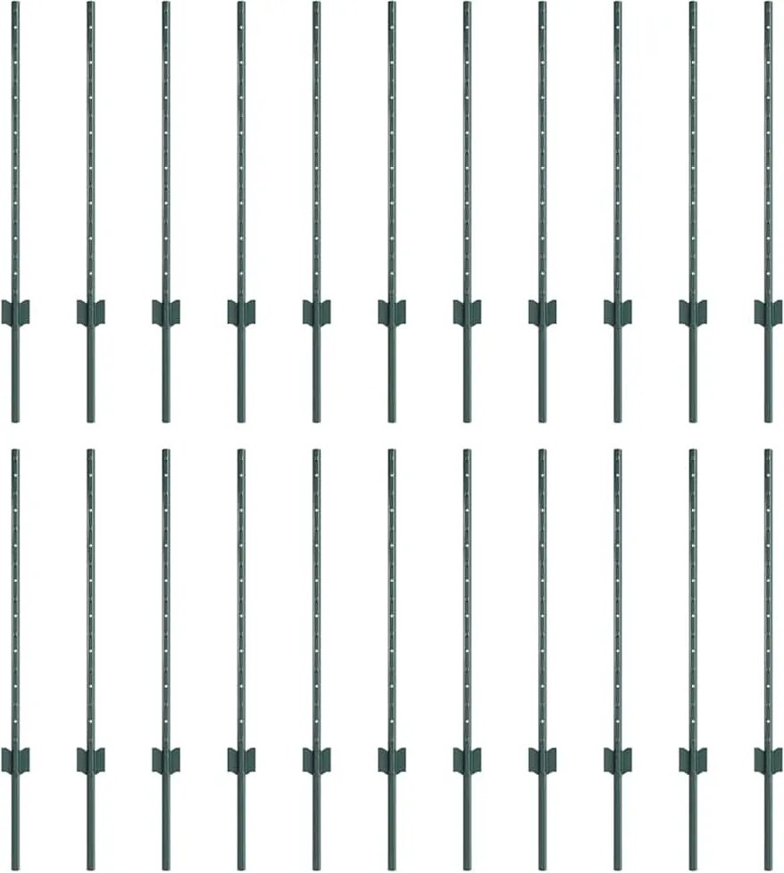 Zabudovaný plotový sloupek 22 ks Zelená 120 cm 3335916