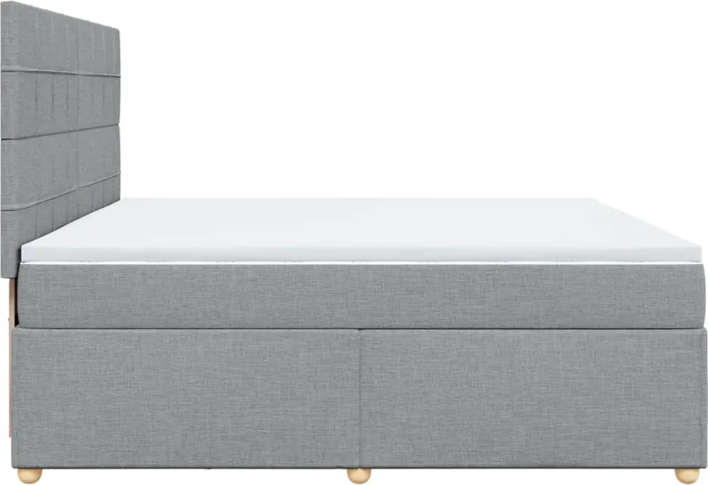 Box spring postel s matrací světle šedá 200 x 200 cm textil 3293687