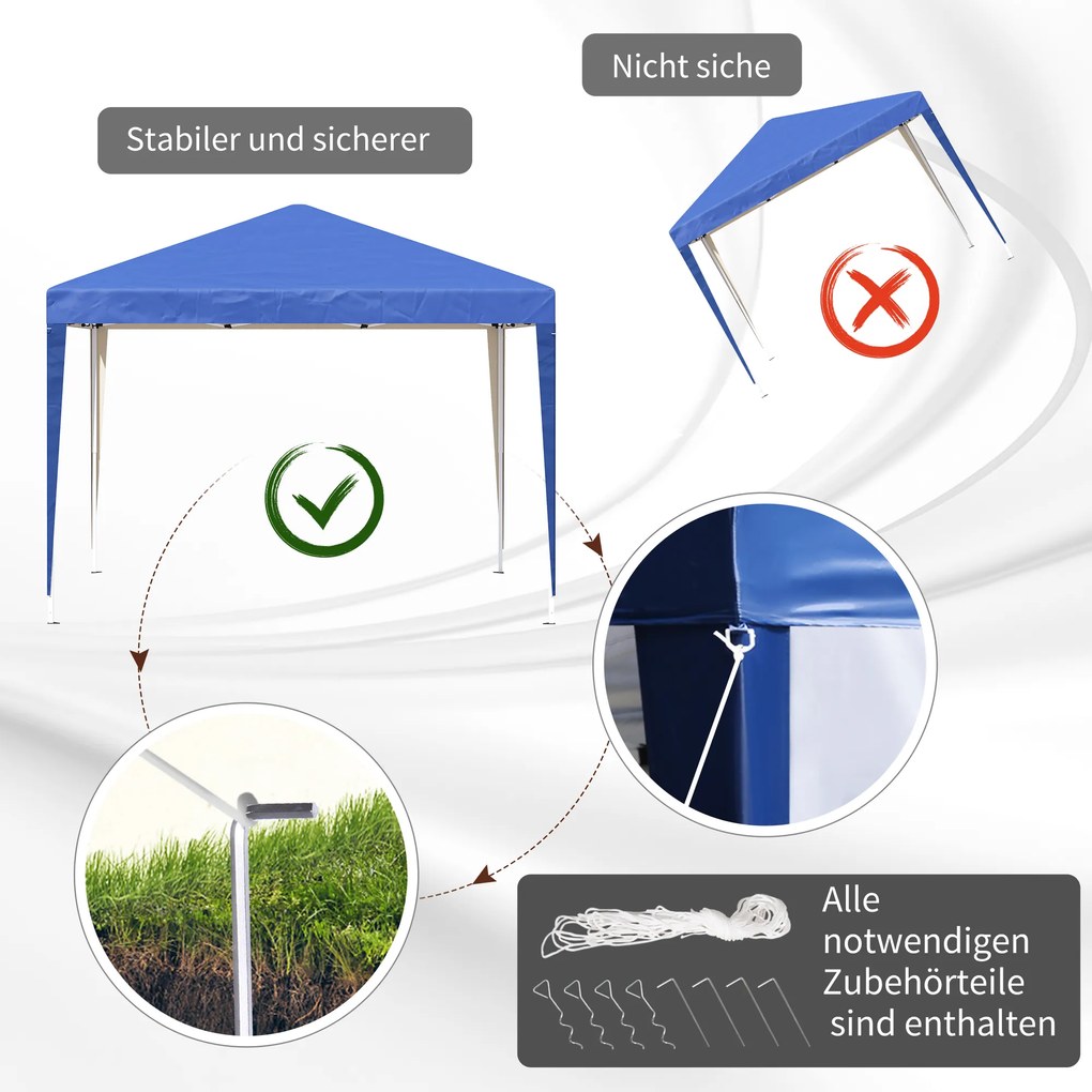 Outsunny altán cca 3x3m, vodoodpudivý stabilní zimě odolný pop-up skládací altán, UV ochrana, skládací párty stan zahradní stan s taškou, zahradní al…