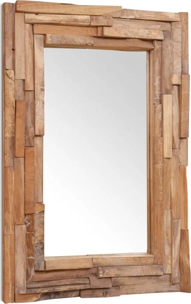 vidaXL Dekorativní zrcadlo teak 90 x 60 cm obdélníkové [244563]