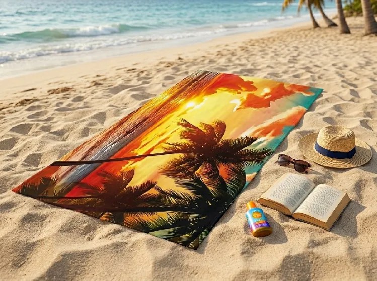 Rychleschnoucí XXL plážová osuška AURORIA barevná 150 x 210 cm, 100% mikrovlákno