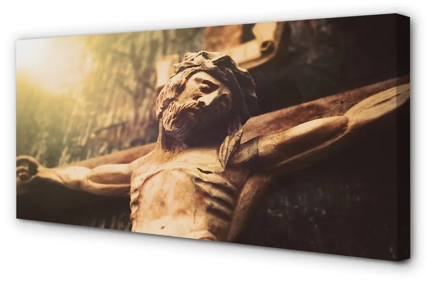 Obrazy na plátně Ježíš ze dřeva 120x60 cm
