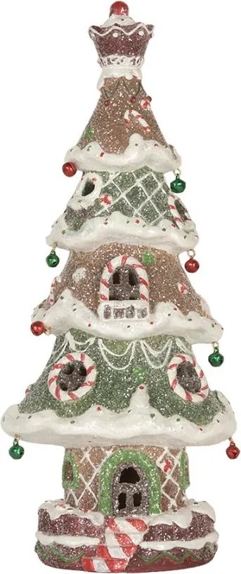 Dekorace perníkový stromek Gingerbread Tree LED - 15*12*36 cm / 3*AAA