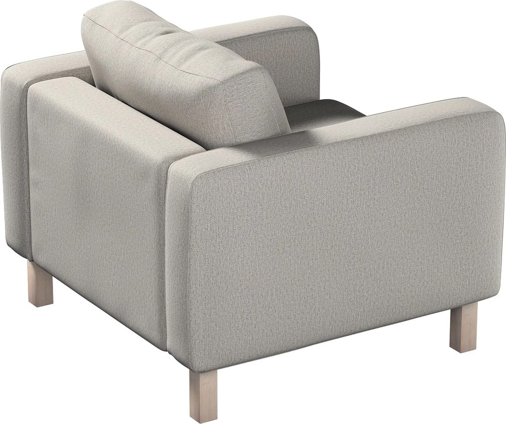 Potah na křeslo IKEA Karlstad, krátký barva šedá látka pletený vzor