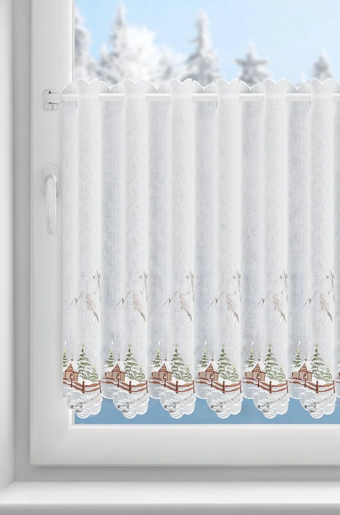 KRÁTKÁ ZÁCLONA NA POUTKÁCH XMAS17 145X70 CM VZOROVANÁ