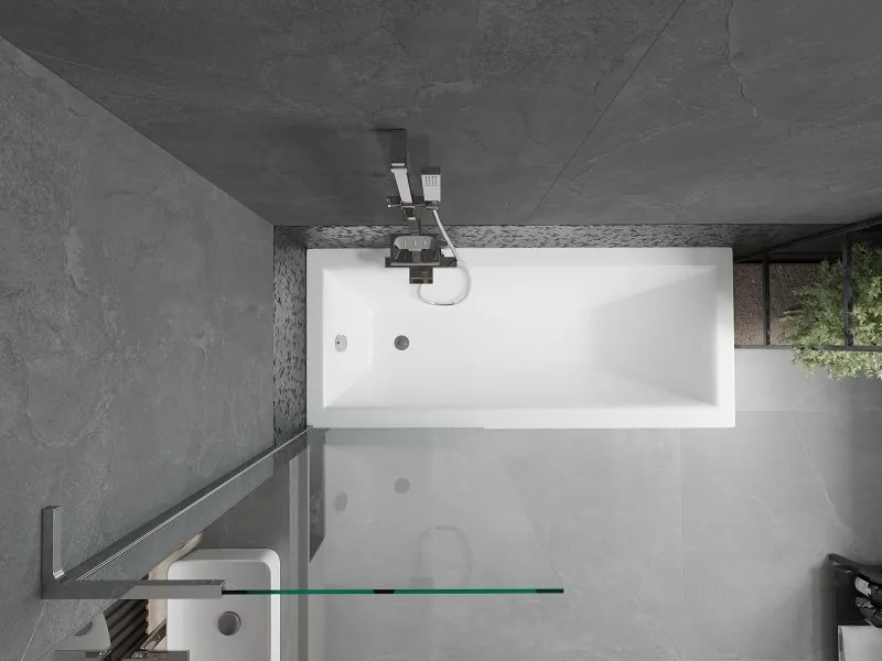 Mexen Next L, 1-křídlová vanová zástěna 70 x 150 cm, 6mm čiré sklo, chromový profil, 895-070-000-03-00-01