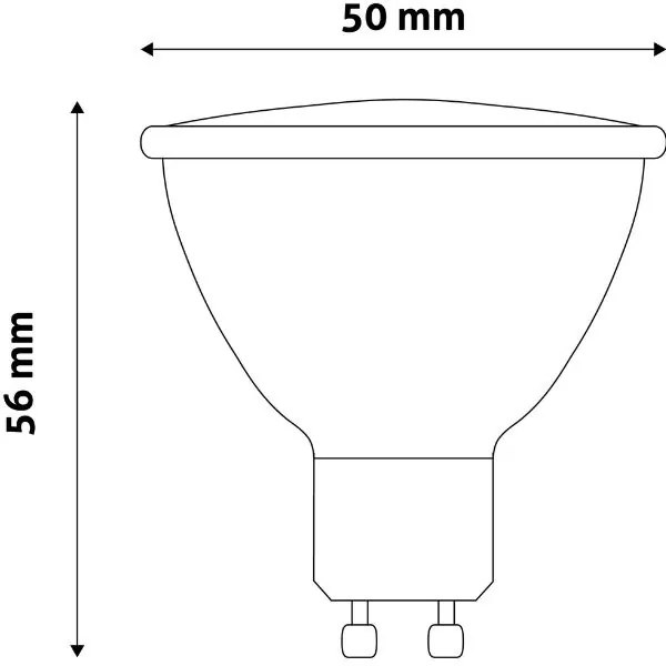 LED žárovka GU10 6,5W 600lm, teplá, ekv. 48W