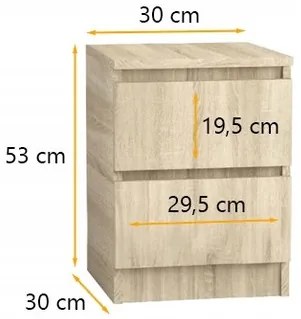 Noční stolek 30/2 cm Bílá