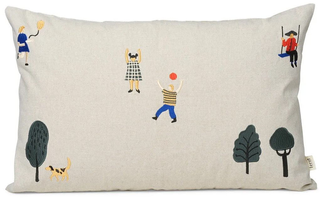 ferm LIVING Polštář s výplní The Park Natural 60x40 cm, multi barva, textil