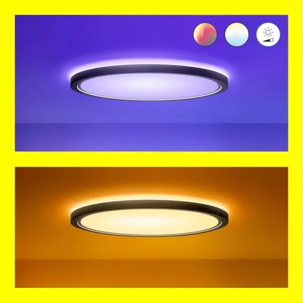 WiZ - LED RGB Stmívatelné stropní svítidlo SUPERSLIM LED/22W/230V Wi-Fi černá