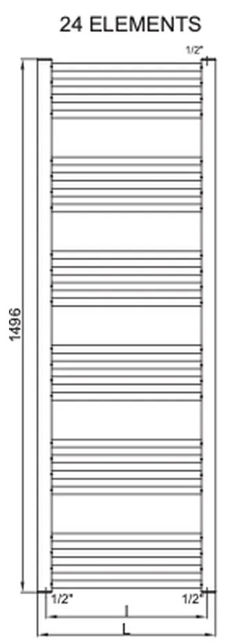 VIMA Cordivari Vima - Radiátor 1496x600 mm, bílá 3551650000214