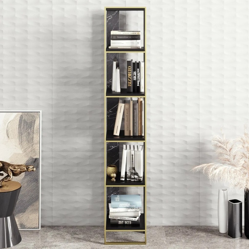 Knihovna Polka Black and Gold