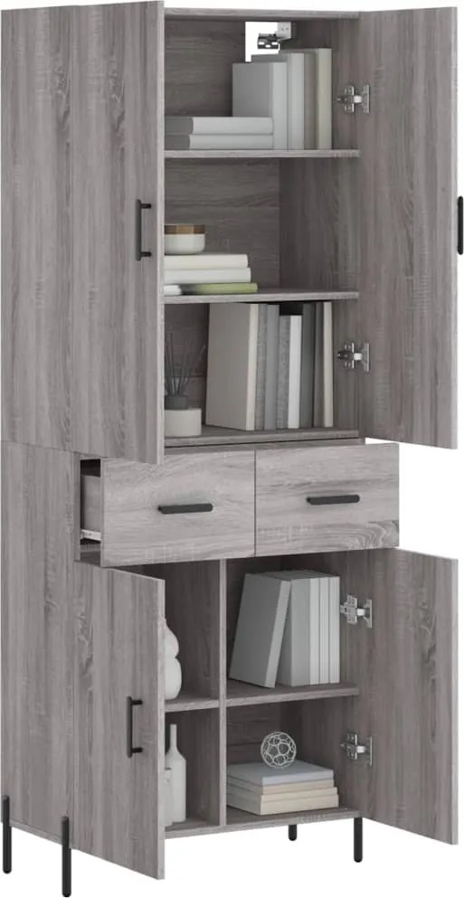 Skříň highboard šedá sonoma 69,5 x 34 x 180 cm kompozitní dřevo 3198159